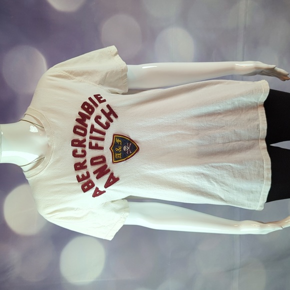 Abercrombie & Fitch | Shirts | Abercrombie Fitch Sz M Mens White Short Sleeve Tshirt With Raised ...